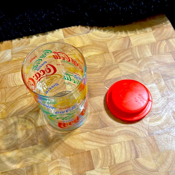 Storage & Organization | Cocacola Glass Canister With Red Lid Classic ...
